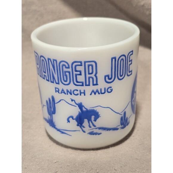 Hazel-Atlas | Dining | Vintage Milk Glass Ranger Joe Ranch Mug | Poshmark